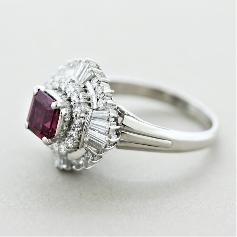 Ruby Diamond Platinum Ring For Sale at 1stDibs
