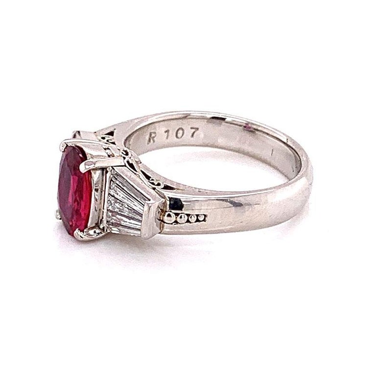 Ruby Diamond Platinum Ring For Sale at 1stDibs