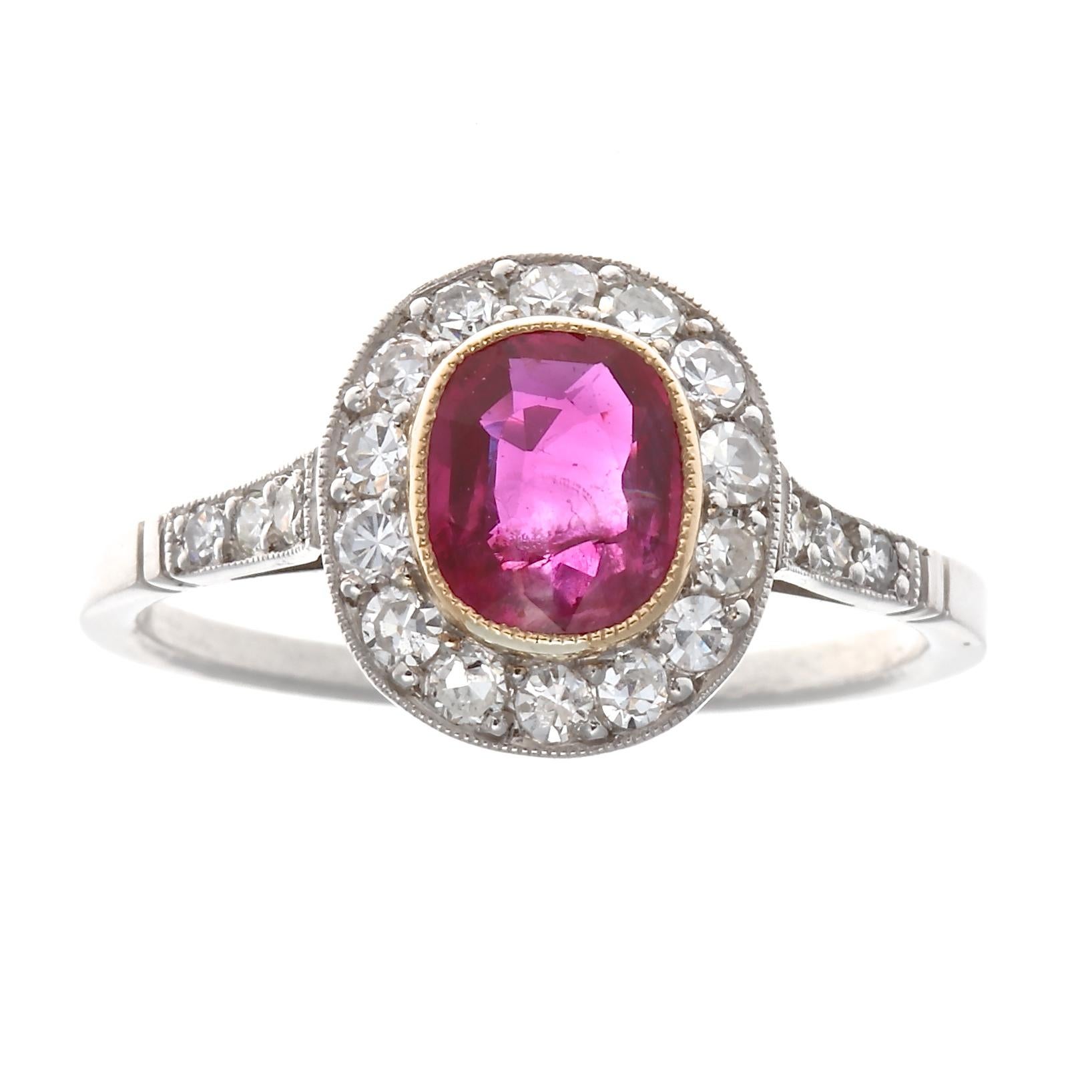 Ruby Platinum Ring For Sale at 1stDibs