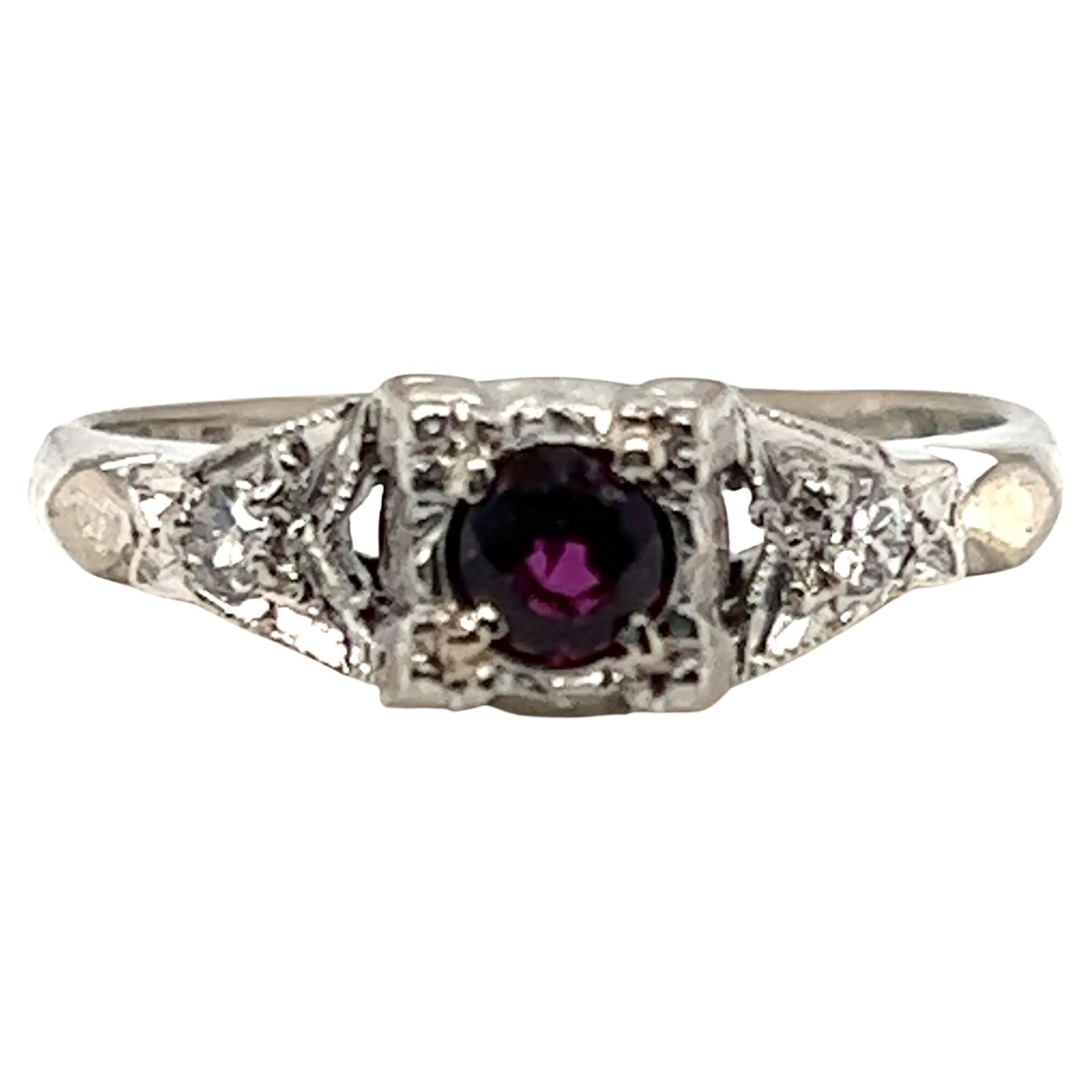 Vintage Art Deco 4.85ct Star Ruby, 0.30ct Diamond and Platinum Dress ...