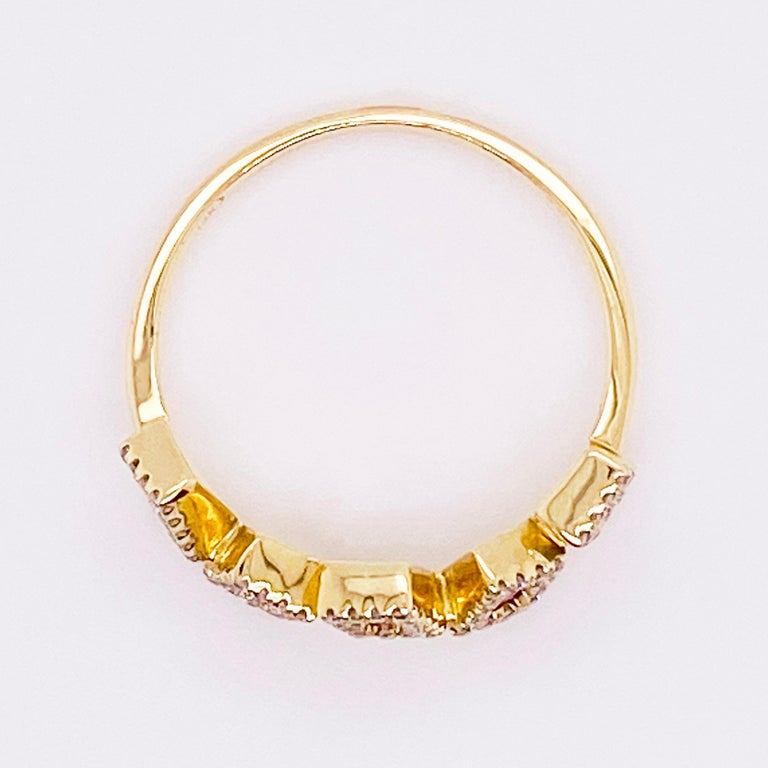 Dancing Ruby Rectangles Ring, Ruby and Diamond, 14K Yellow Gold ...