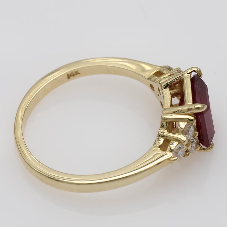 Ruby Diamond Ring Total Carat Weight 2.47 Carat in 14 K Yellow Gold For ...