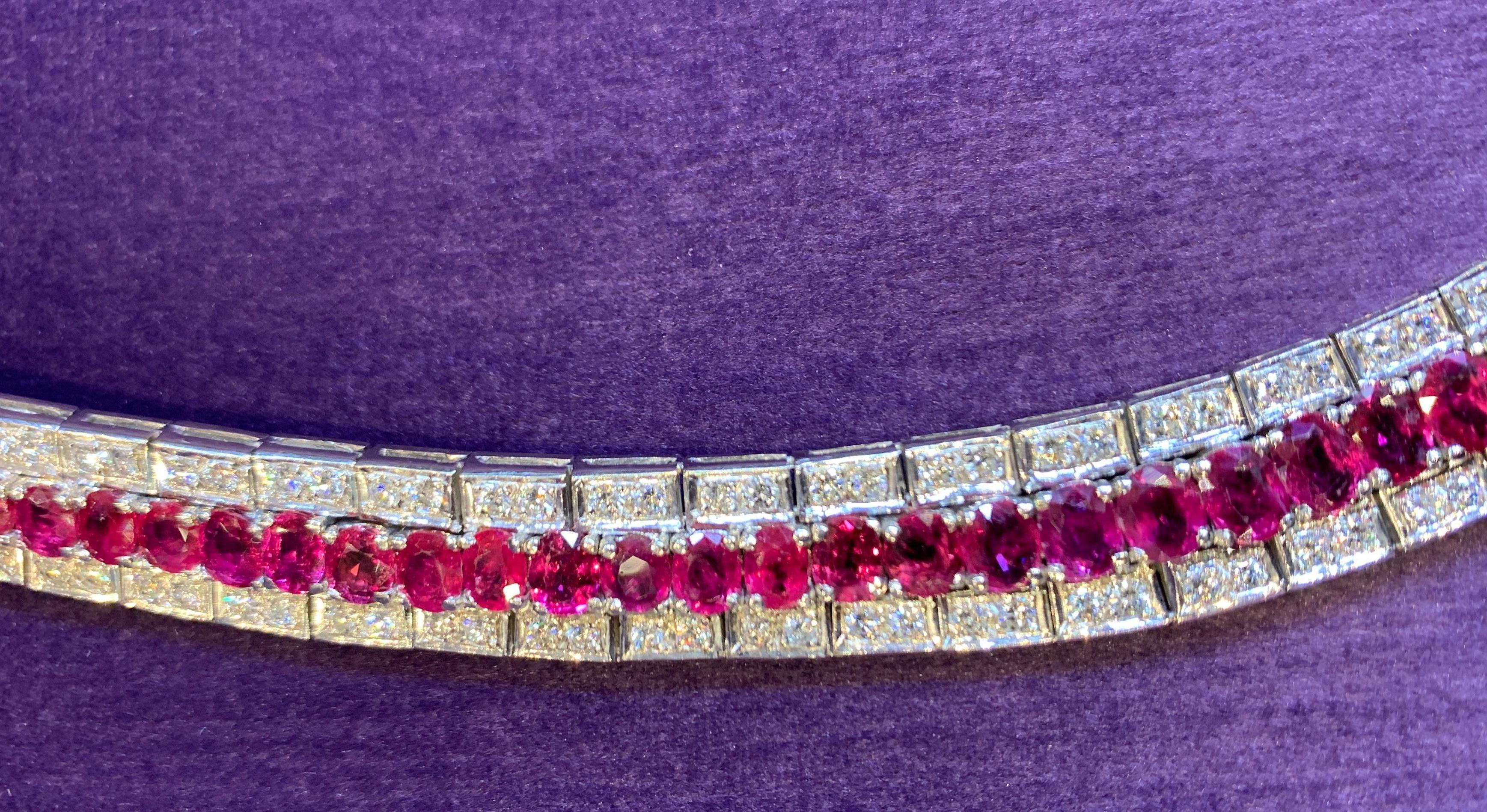 Certified Ruby and Diamond Shaped Necklace For Sale at 1stDibs ...