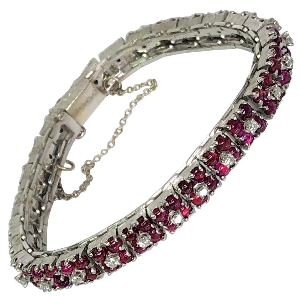 Ruby And Diamond Tennis Bracelet At 1stdibs Ruby Tennis Bracelet Gold