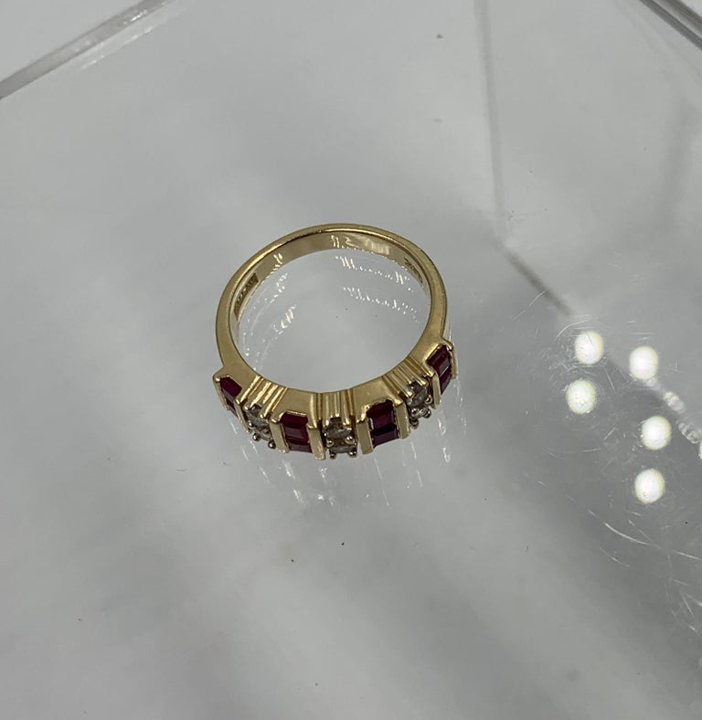 Ruby Diamond Wedding Engagement Band Ring Stacking Stack 14 Karat Gold ...