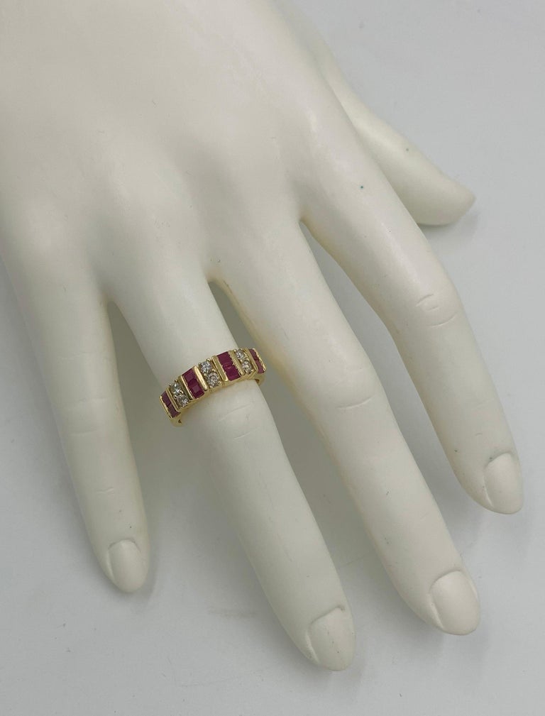 Ruby Diamond Wedding Engagement Band Ring Stacking Stack 14 Karat Gold ...