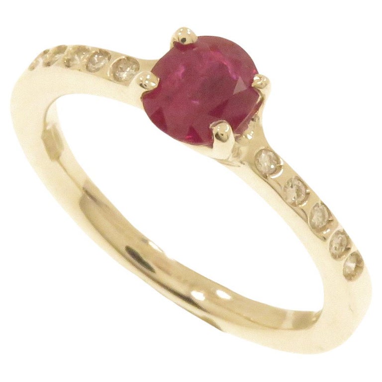 Ruby Diamonds 9K White Gold Ring For Sale at 1stDibs