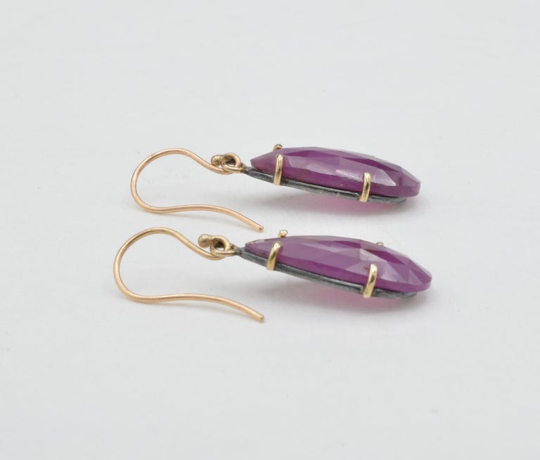 Ruby Drop Rose Cut Earring For Sale at 1stDibs