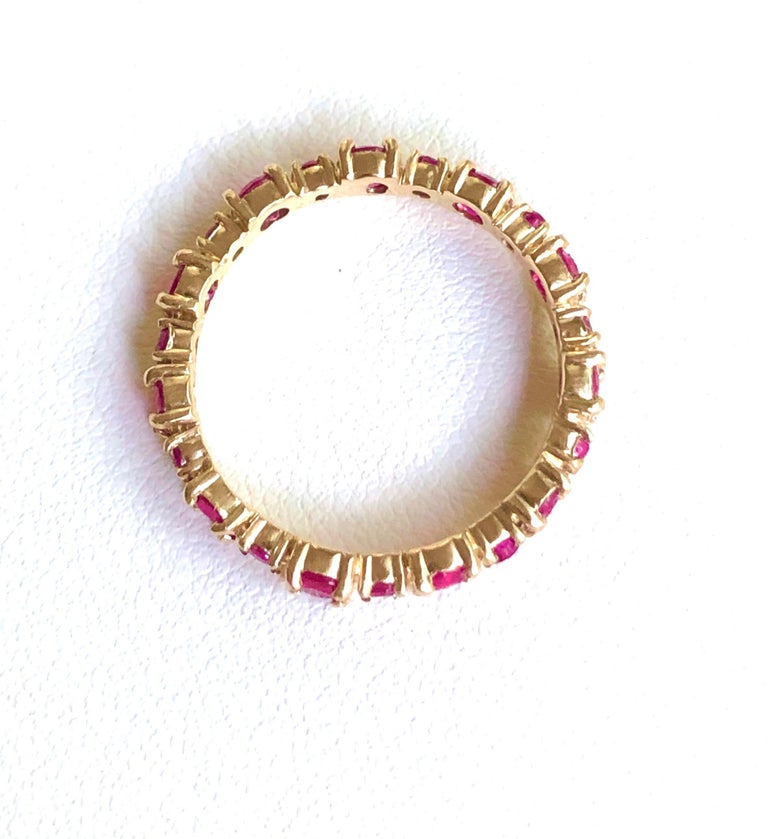 Ruby Engagement Eternity Yellow Gold Band Ring For Sale at 1stDibs