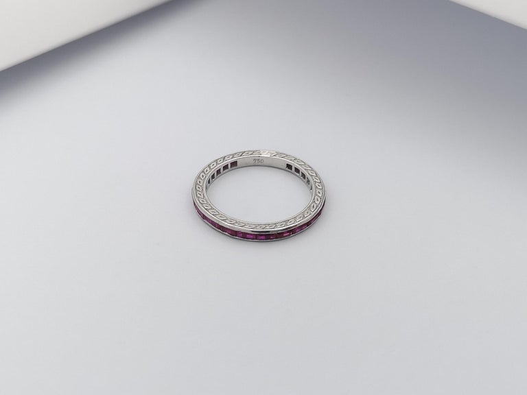 Ruby Eternity Ring Set in 18 Karat White Gold Settings For Sale at 1stDibs