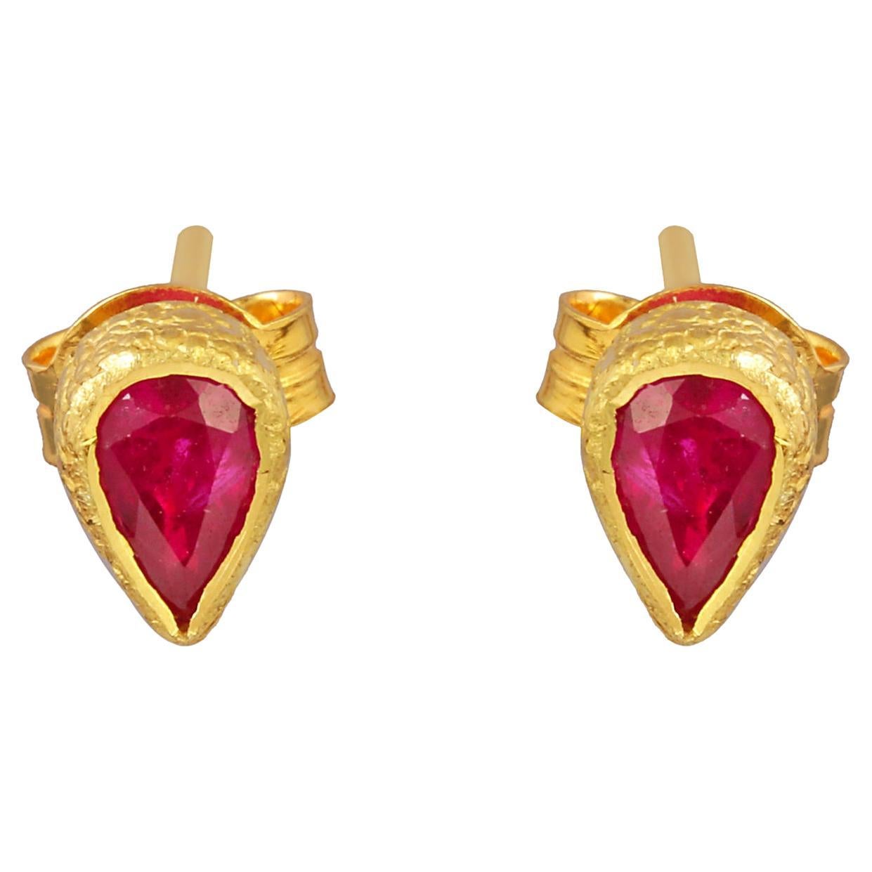 Diamond Ruby Light Earring in 18k gold For Sale at 1stDibs