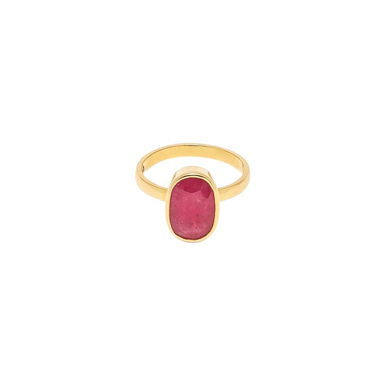 Ruby Navratan Astrology Gold Ring For Sale at 1stDibs