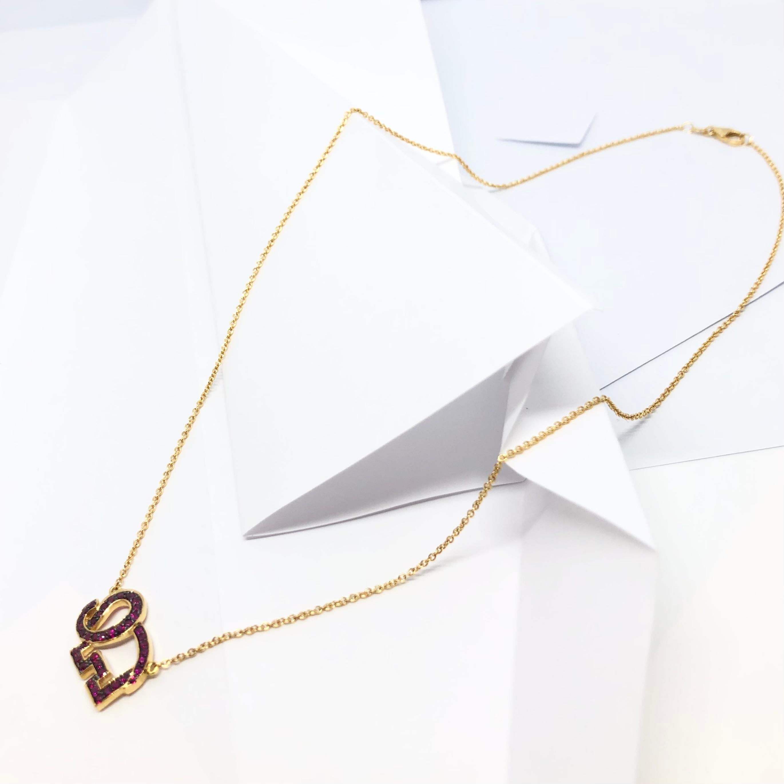Ruby Necklace Set in 18 Karat Gold Settings For Sale at 1stDibs
