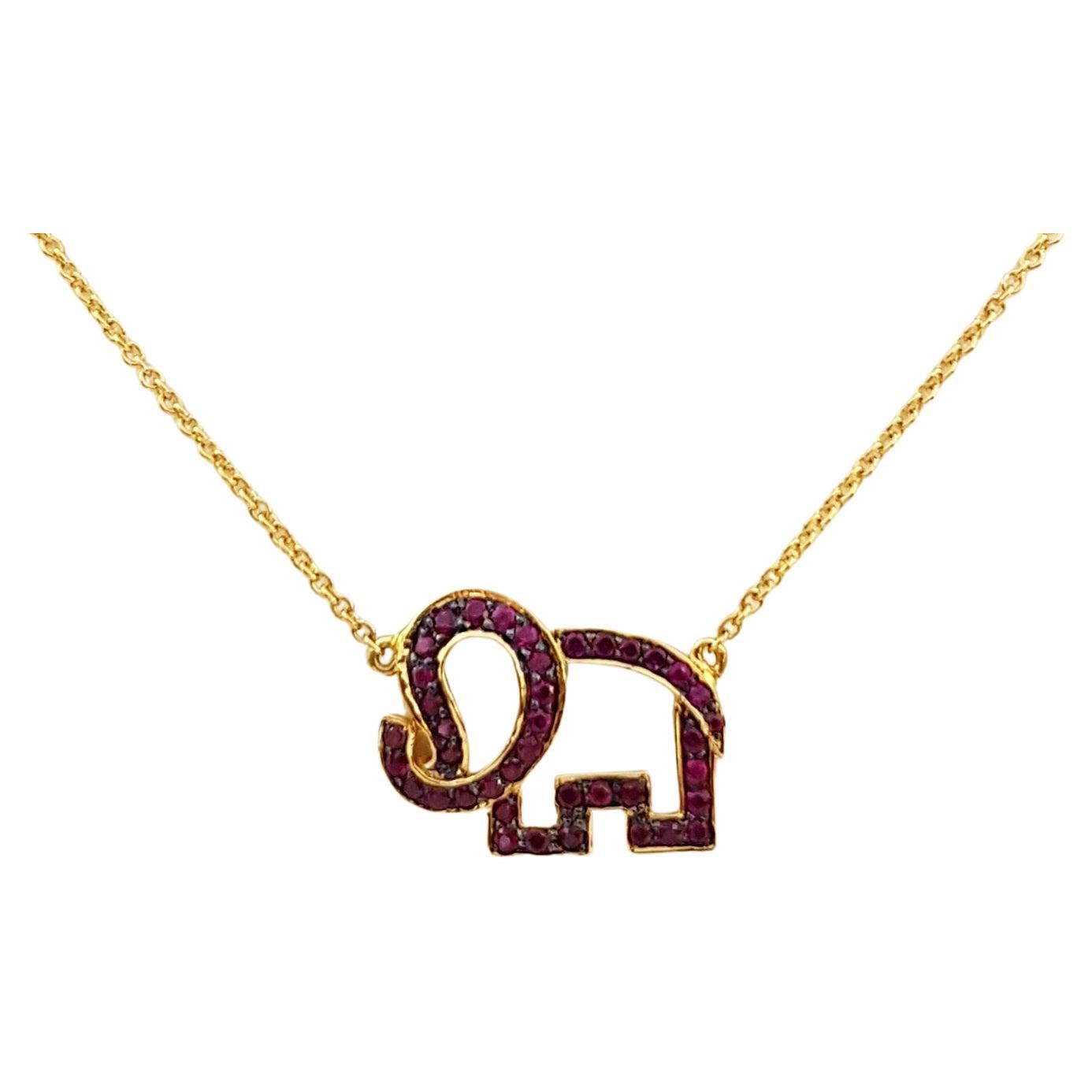 Ruby Necklace Set in 18 Karat Gold Settings For Sale at 1stDibs ...