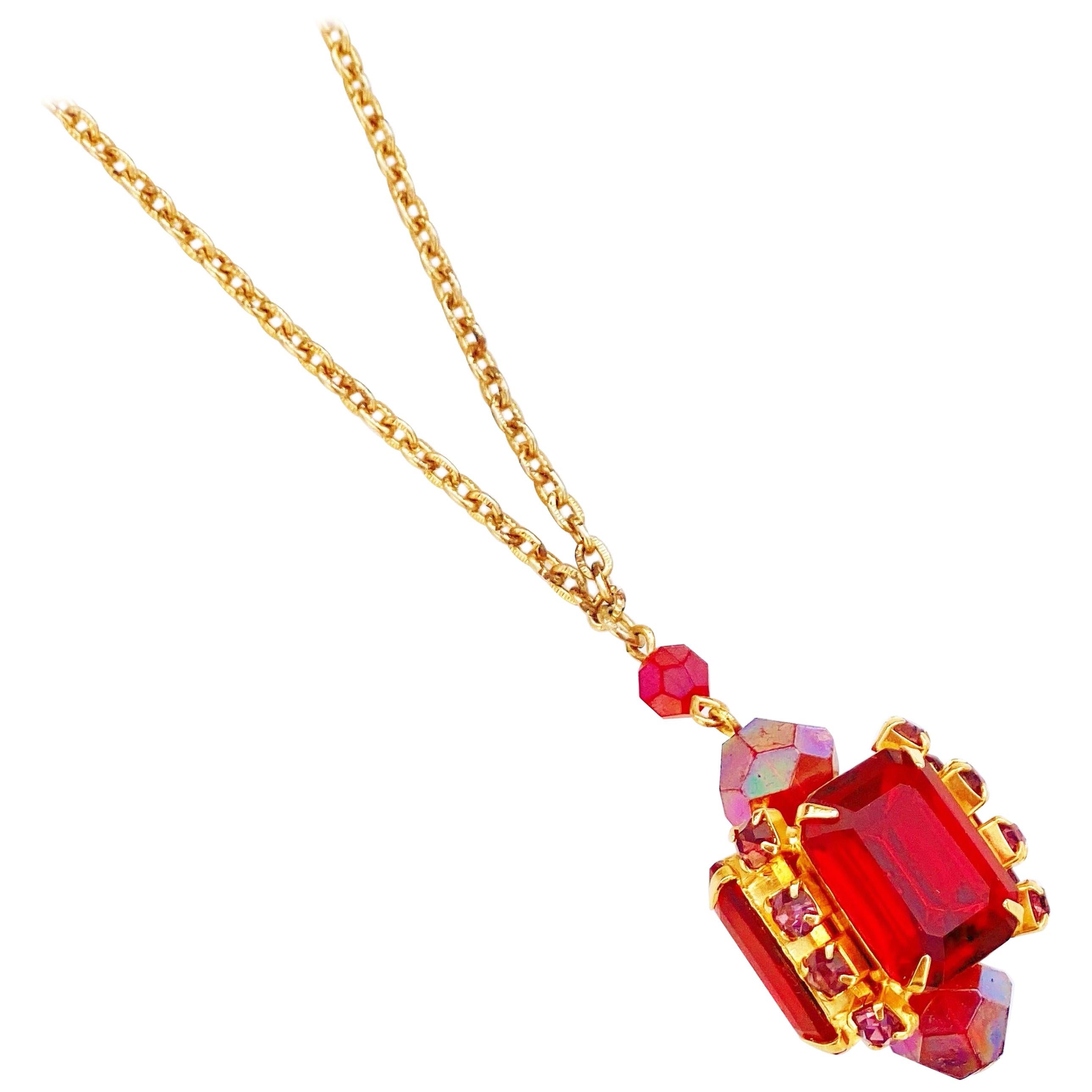 Ruby and Emerald Cherry Pendant Necklace For Sale at 1stDibs | ruby ...