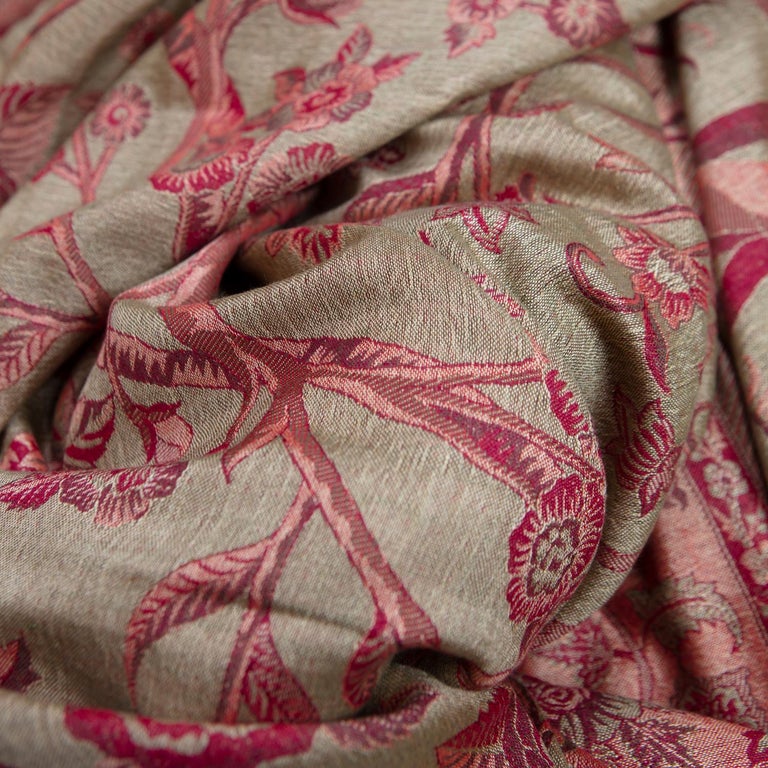 Ruby Red from Kashmir, a Cashmere Pashmina Tree of Life Coverlet or ...