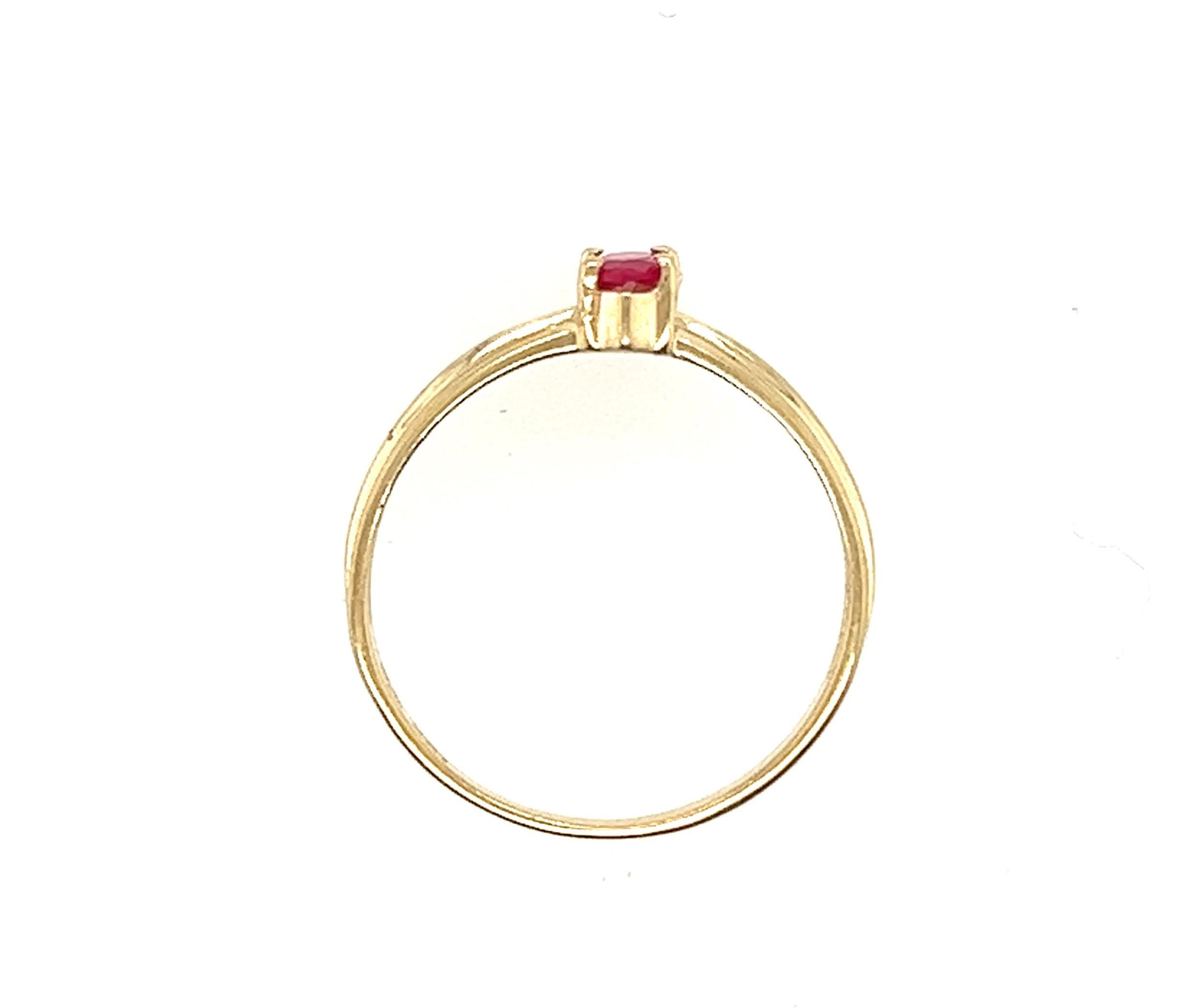 Ruby Ring .30ct Marquise Cut 10K Yellow Gold Brand New at 1stDibs ...