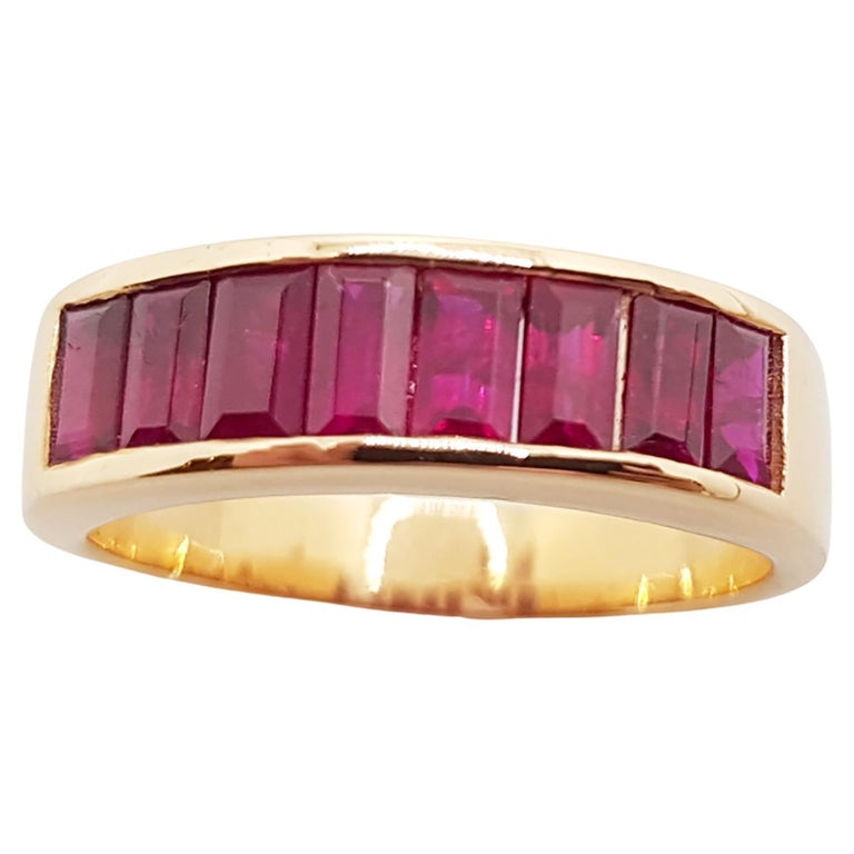 Ruby Ring Set in 18 Karat Rose Gold Settings For Sale at 1stDibs