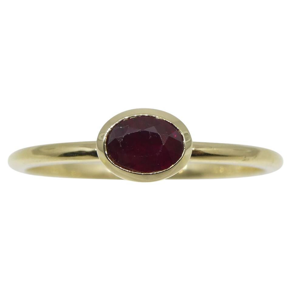 Ruby Stacker Ring set in 10kt Yellow Gold For Sale at 1stDibs