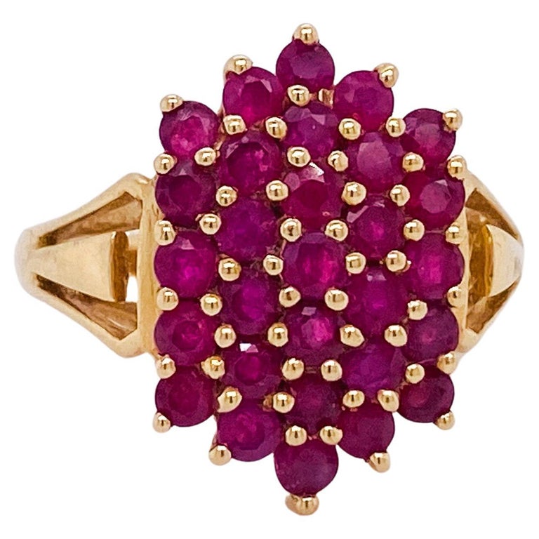 Ruby Tiered Honeycomb Low Profile Ring in 14k Yellow Gold 1/2 Carat Tw ...