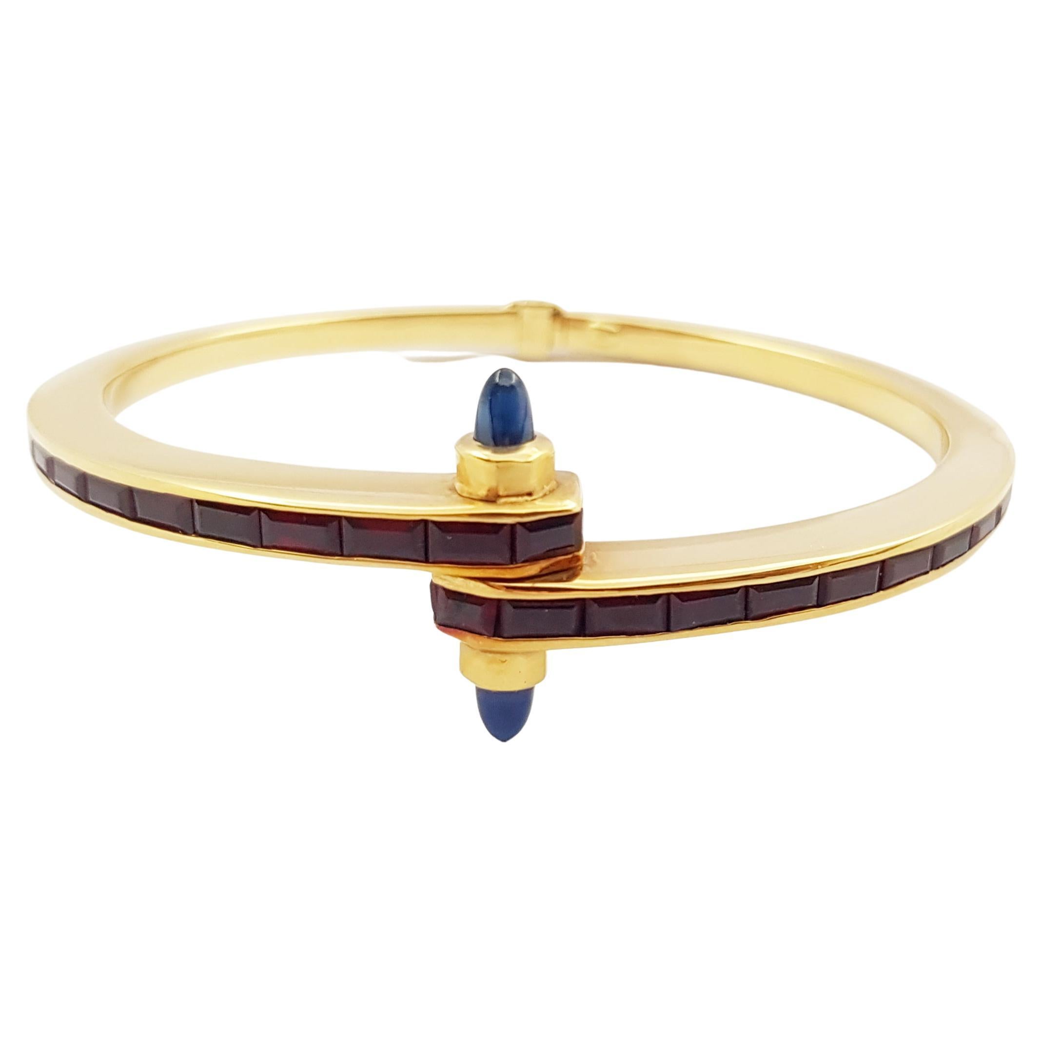 Purple Sapphire, Ruby, Blue Sapphire, Diamond Lizard Bangle in 18k ...