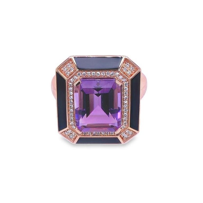 Amethyst Diamond Ring For Sale at 1stDibs
