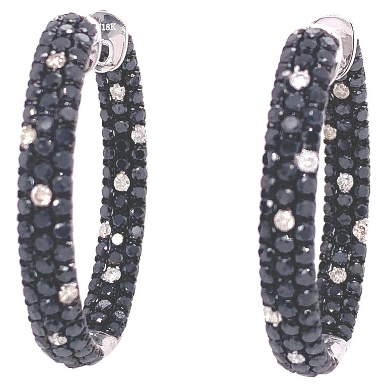 Ruchi New York Black Diamond Hoops at 1stDibs