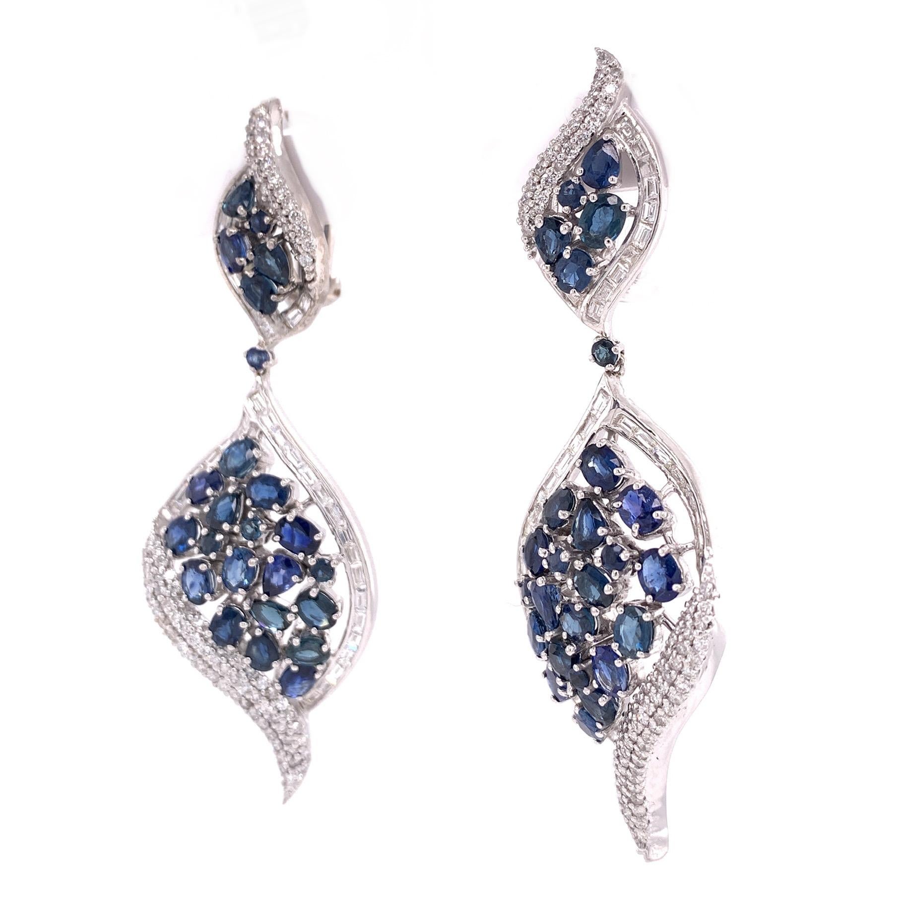 Ruchi New York Blue Sapphire and Diamond Chandelier Earrings For Sale ...