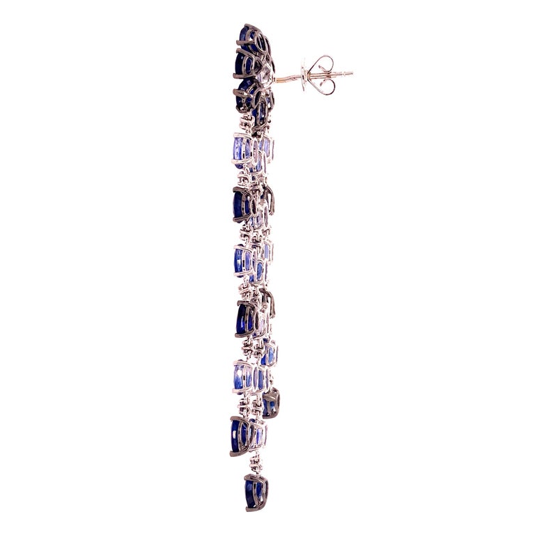 Ruchi New York Blue Sapphire Chandelier Earrings For Sale at 1stDibs