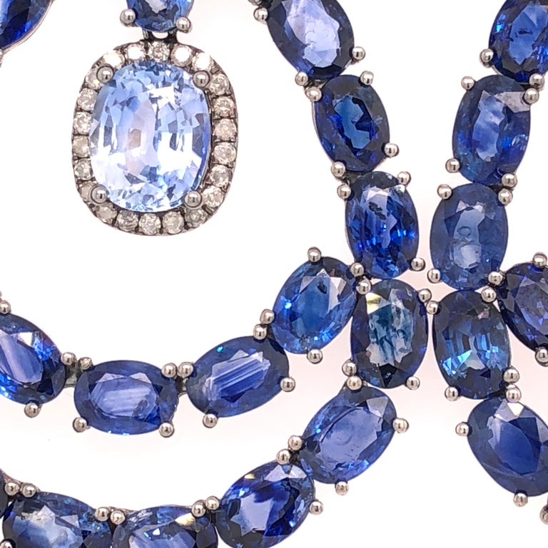 Ruchi New York Chandelier Blue Sapphire Earrings at 1stDibs