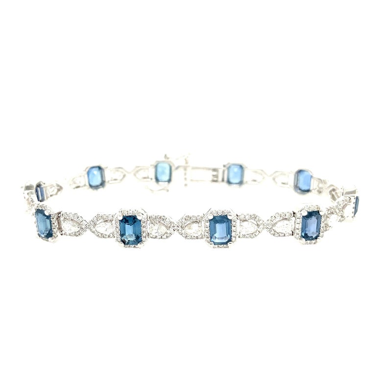 Ruchi New York Diamond and Blue Sapphire Bracelet For Sale at 1stDibs