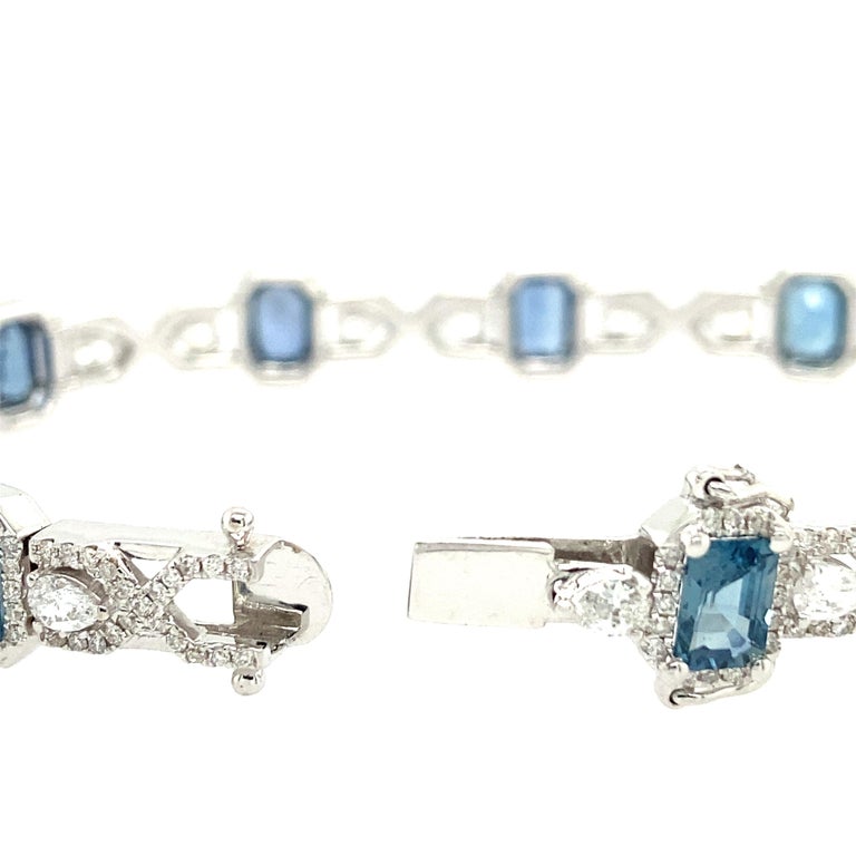 Ruchi New York Diamond and Blue Sapphire Bracelet For Sale at 1stDibs