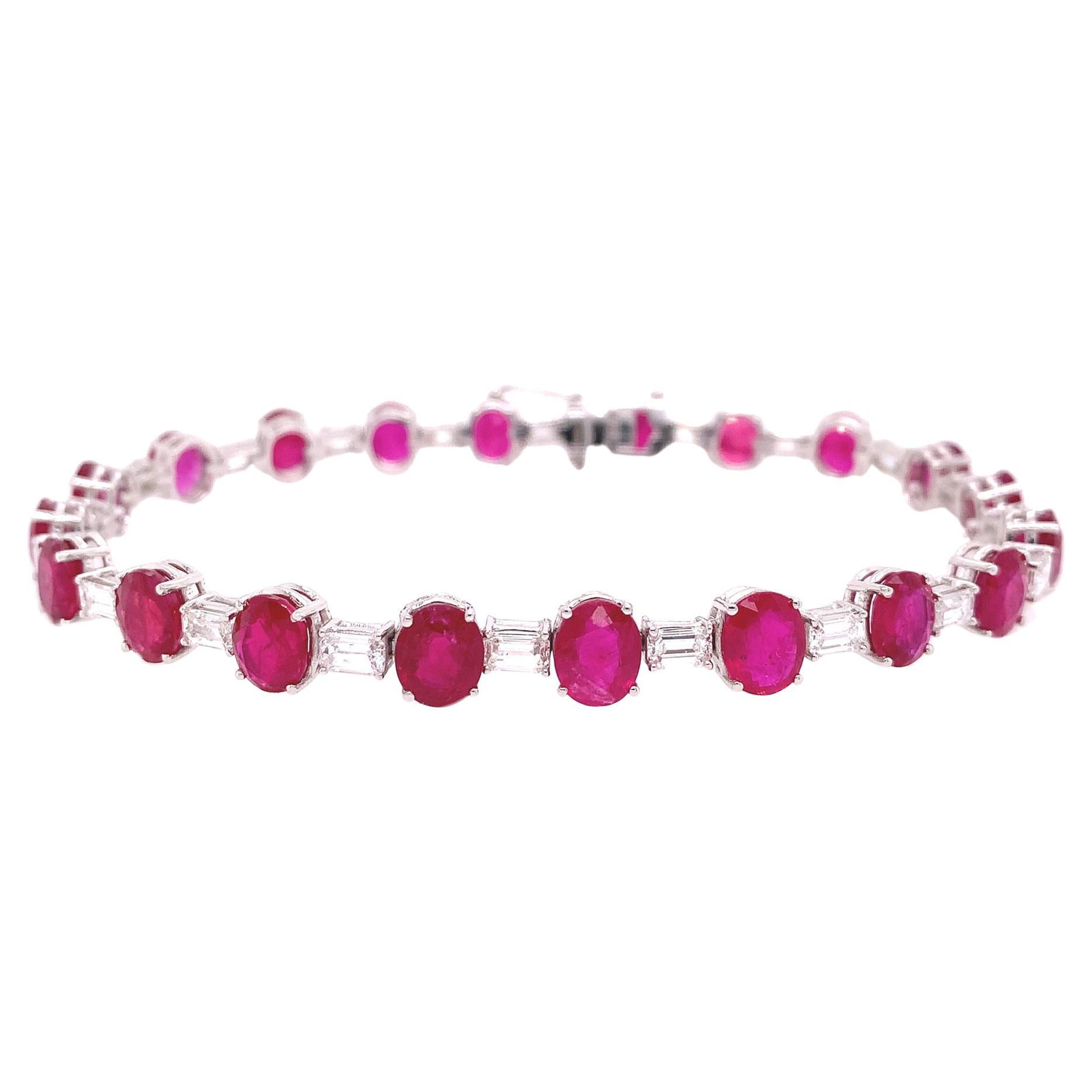 Slice Ruby and Diamond Bracelet For Sale at 1stDibs