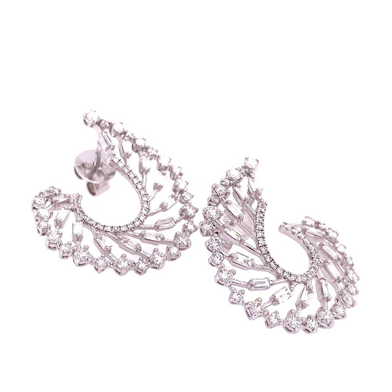 Ruchi New York Diamond C Shape Earrings For Sale at 1stDibs