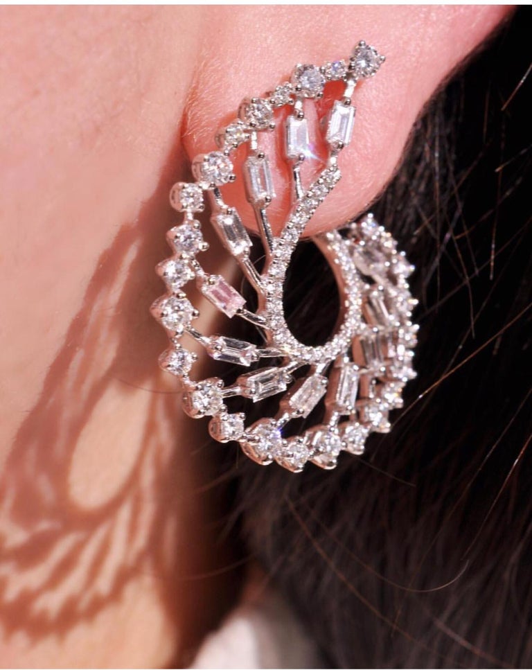 Ruchi New York Diamond C Shape Earrings For Sale at 1stDibs