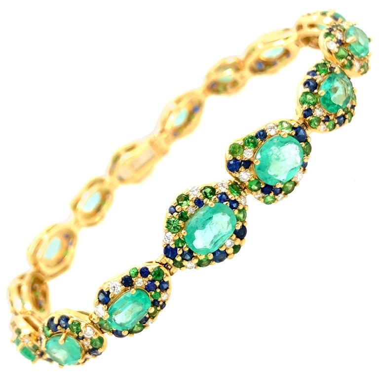 Ruchi New York Emerald and Blue Sapphire Bracelet at 1stDibs