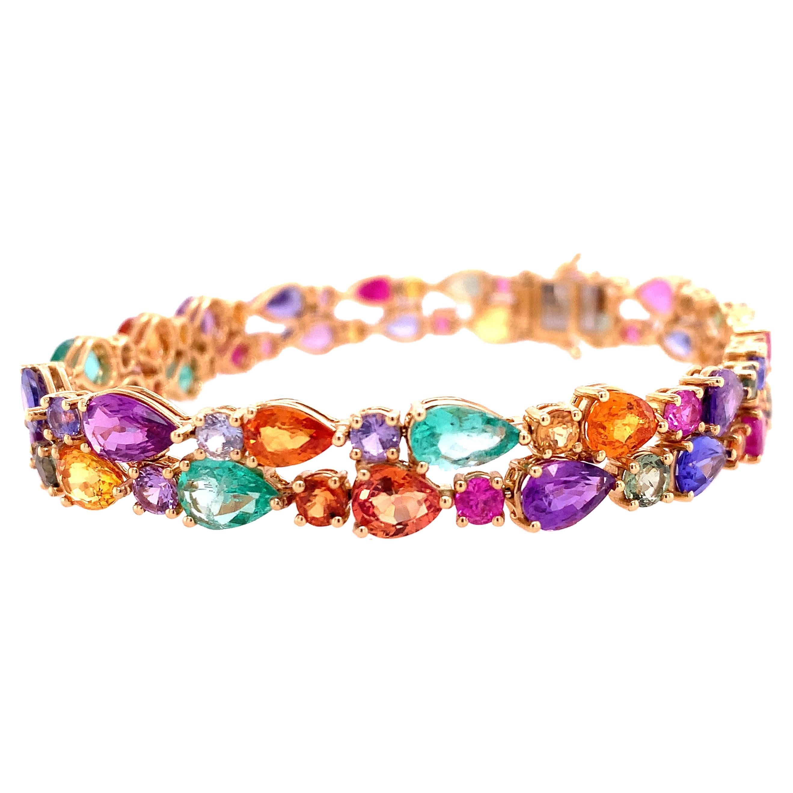 BULGARI --- BULGARI Multi-Colored Sapphire Bracelet 7 3/8 Inches at 1stDibs
