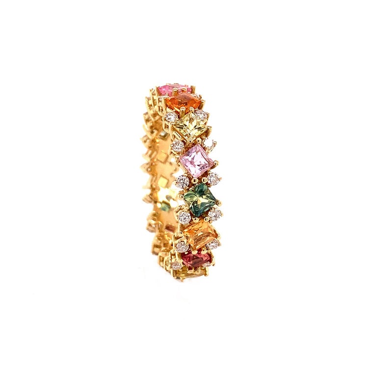 Ruchi New York Multi Sapphire and Diamond Eternity Band For Sale at 1stDibs
