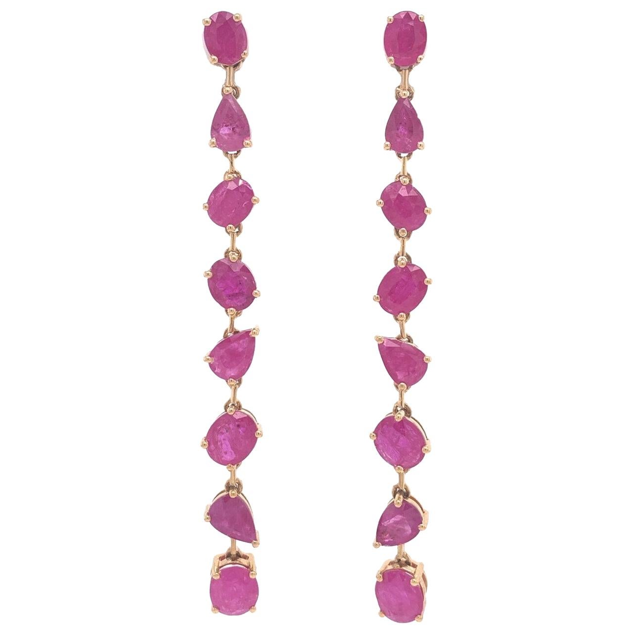 Ruchi New York Morganite and Ruby Drop Earrings at 1stDibs