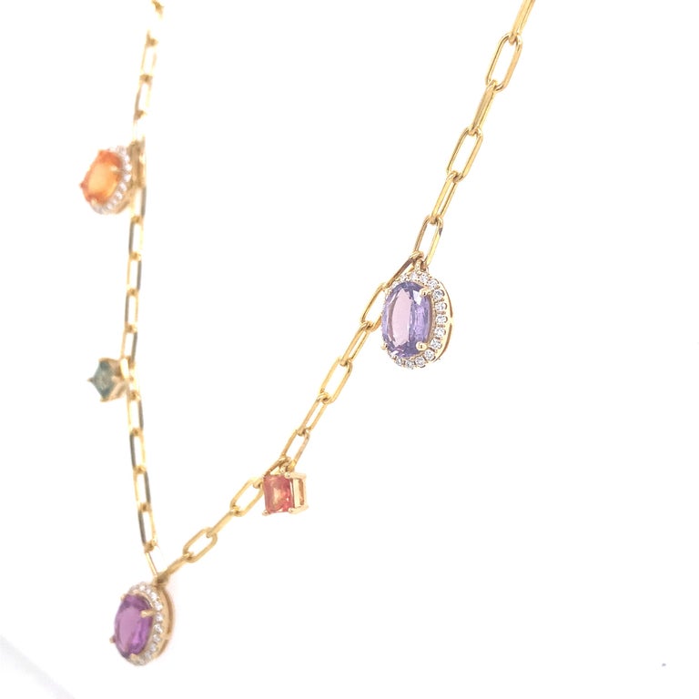 Ruchi New York Multicolored Sapphire Necklace For Sale at 1stDibs