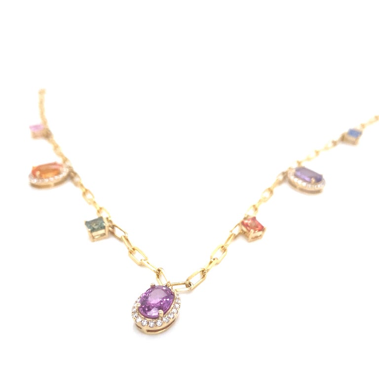 Ruchi New York Multicolored Sapphire Necklace For Sale at 1stDibs