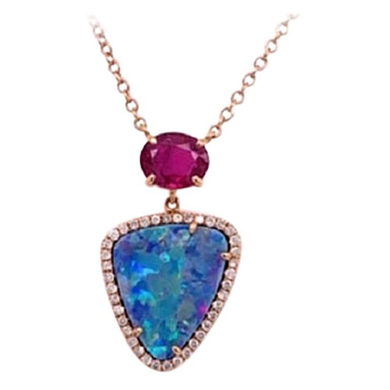 Ruchi New York Opal, Ruby and Diamond Pendant For Sale (Free Shipping ...