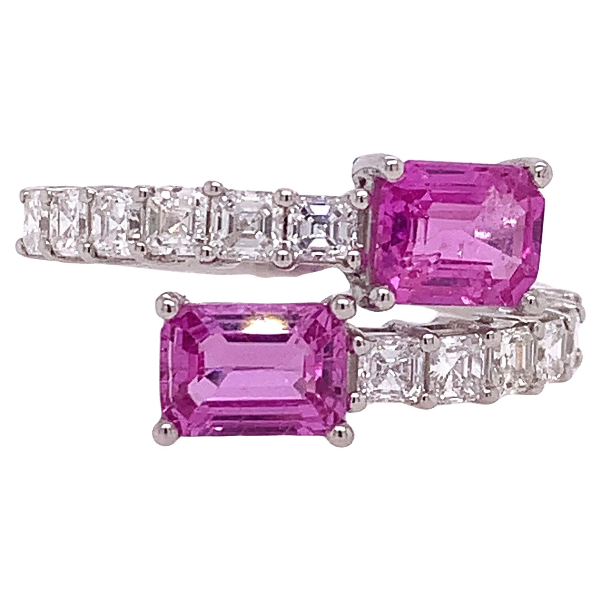 Ruchi New York Pink Sapphire and Ruby Flower Cocktail Ring at 1stDibs
