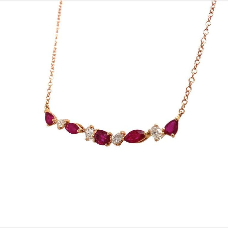 Ruby and Diamond Necklace For Sale at 1stDibs