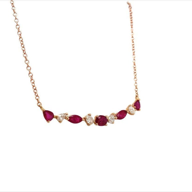 Ruby and Diamond Necklace For Sale at 1stDibs