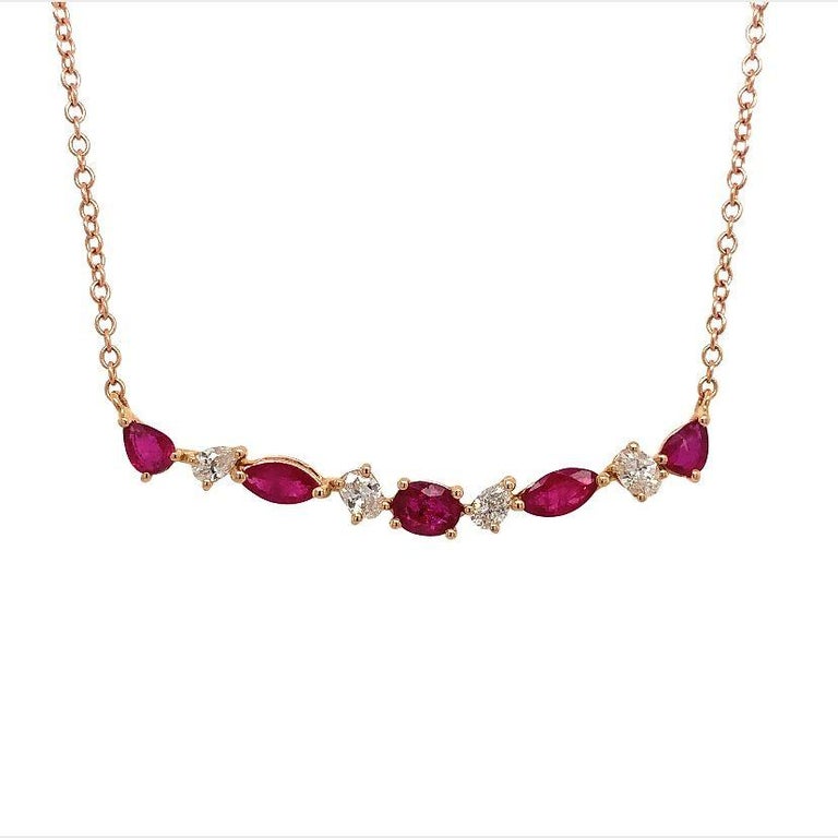 Ruby and Diamond Necklace For Sale at 1stDibs