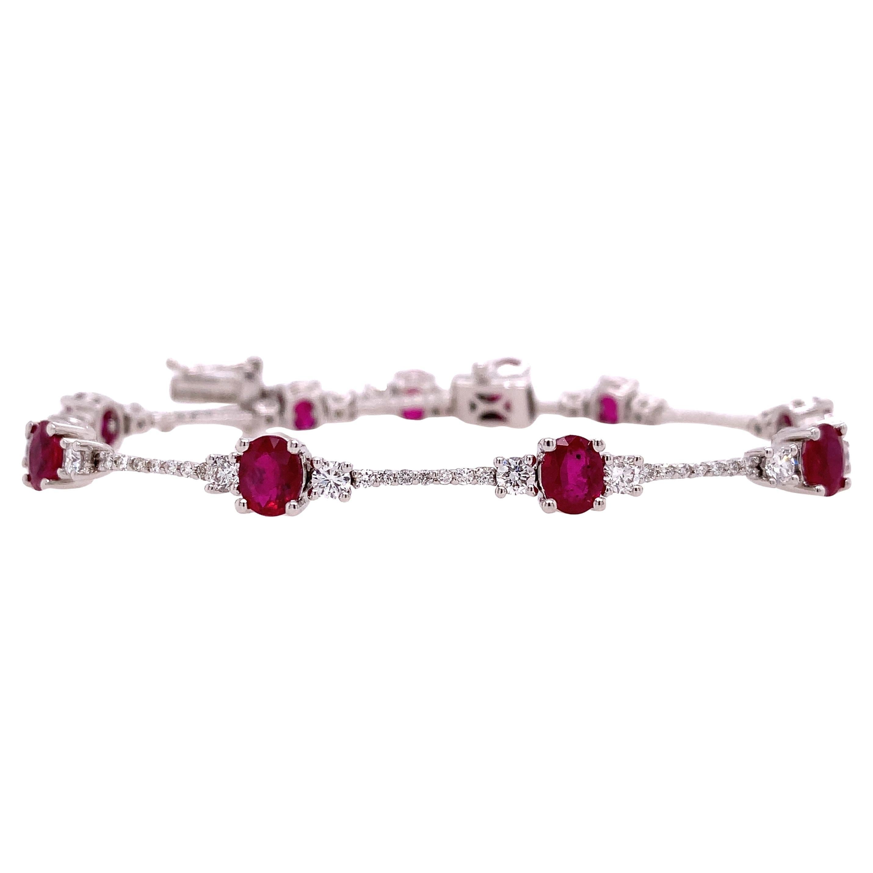 Classic Ruby Diamond Bracelet For Sale at 1stDibs