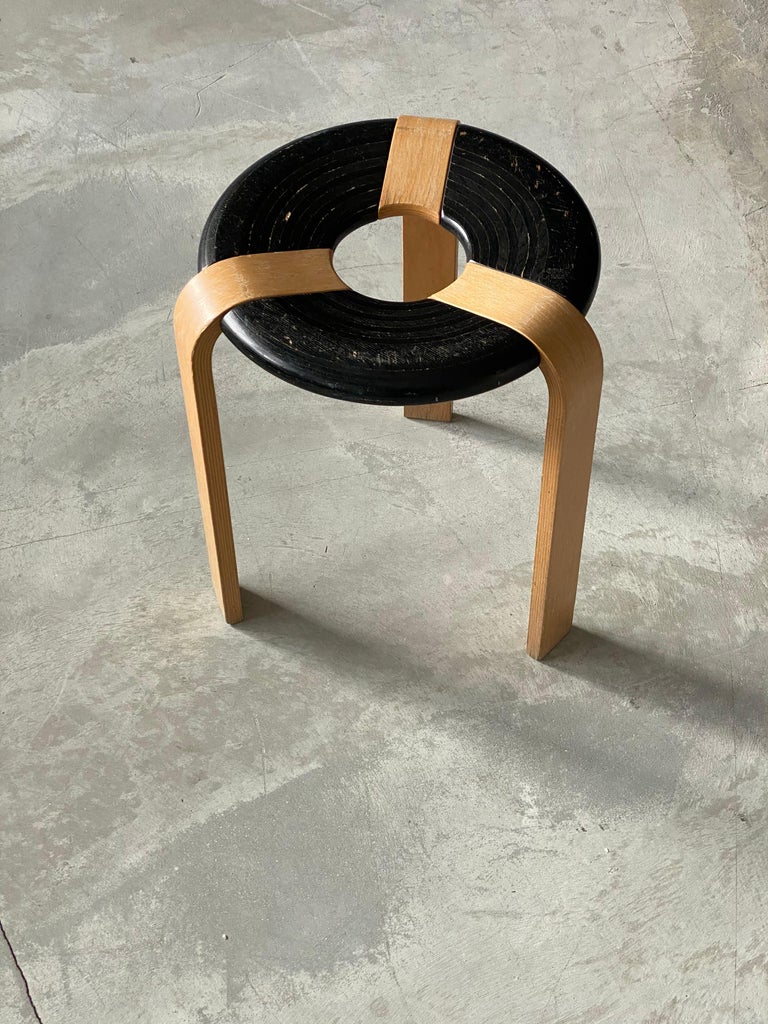 Rud Thygesen, Stool, Oak, Black Painted Oak, for Magnus Olsen, Denmark ...