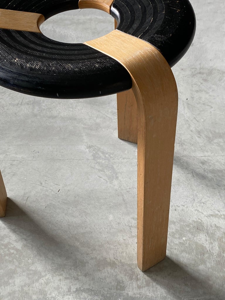 Rud Thygesen, Stool, Oak, Black Painted Oak, for Magnus Olsen, Denmark ...
