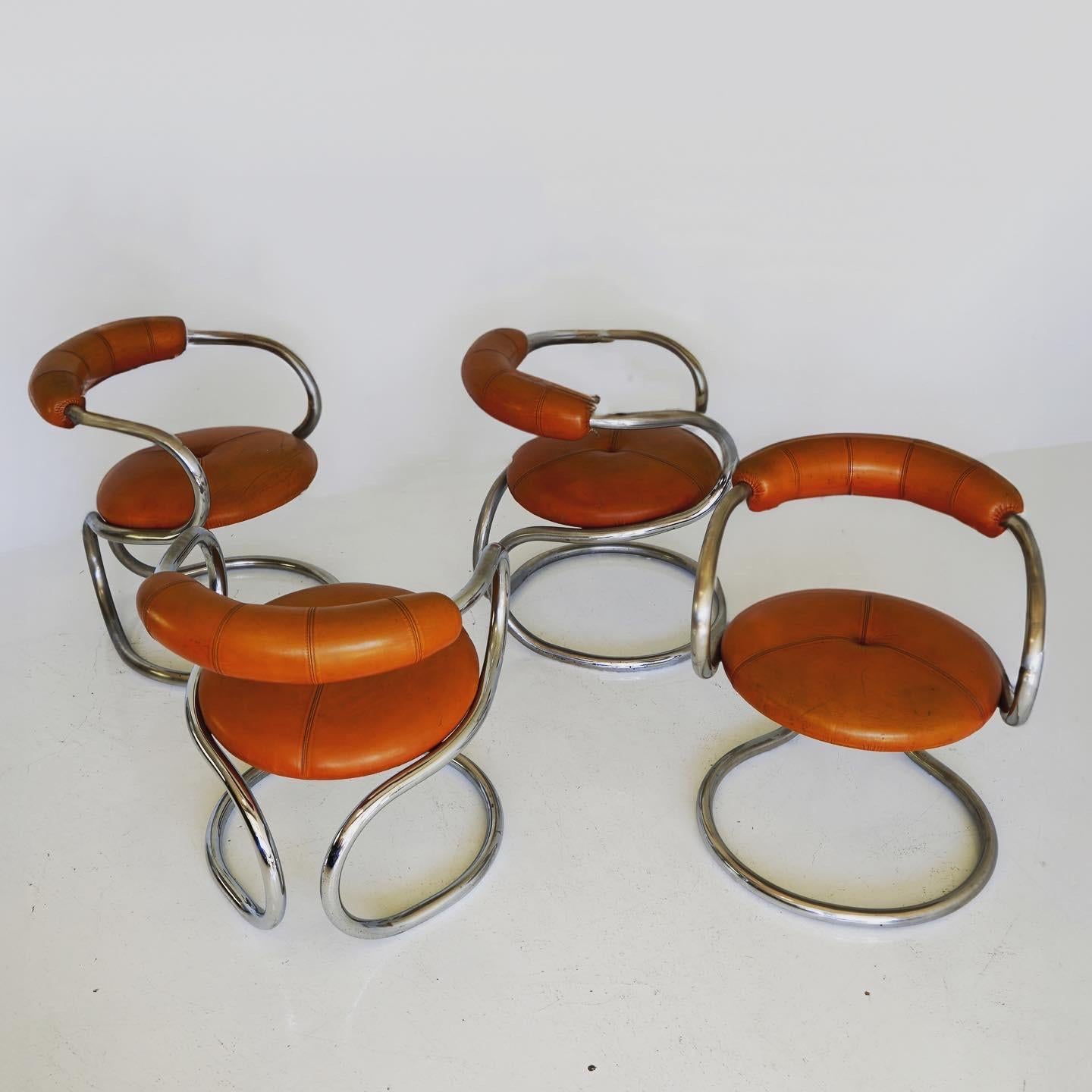Rudi Bonzanini Dining Chairs, Tecnosalotto, Set of 4 For Sale at 1stDibs